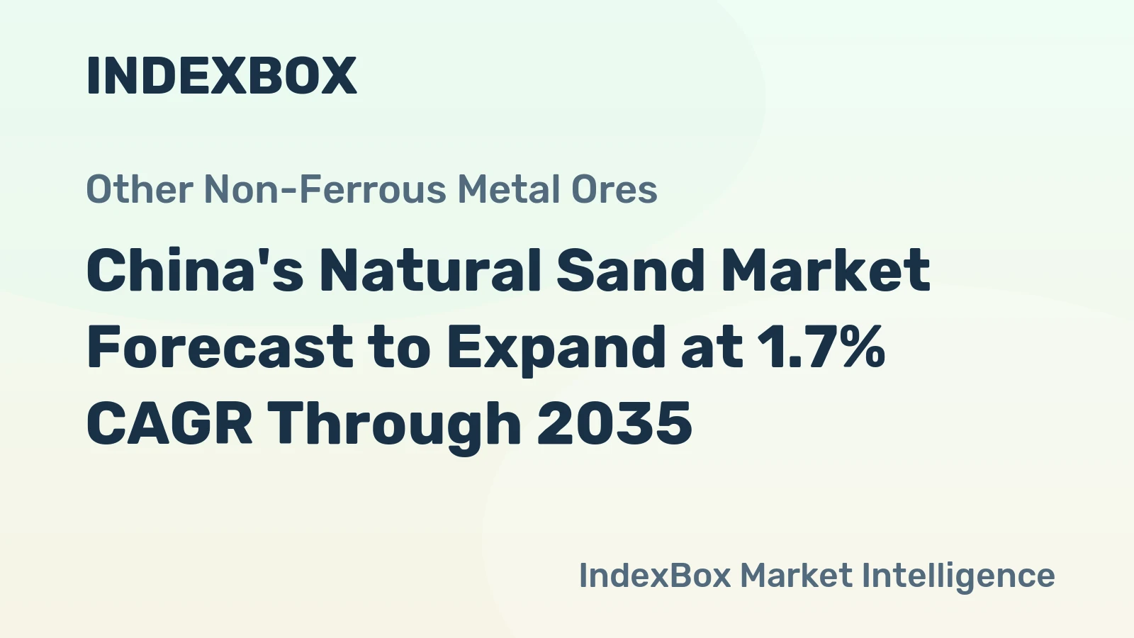 China's Natural Sand Market Forecast to Expand at 1.7% CAGR Through 2035