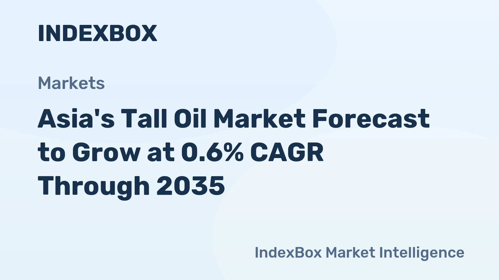 Asia's Tall Oil Market Forecast to Grow at 0.6% CAGR Through 2035
