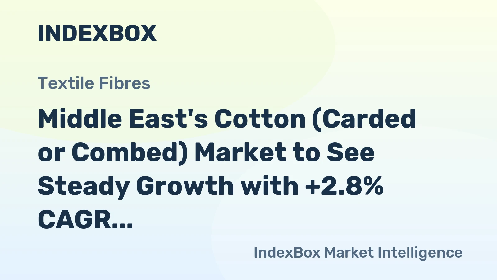 Middle East's Cotton (Carded or Combed) Market to See Steady Growth with +2.8% CAGR