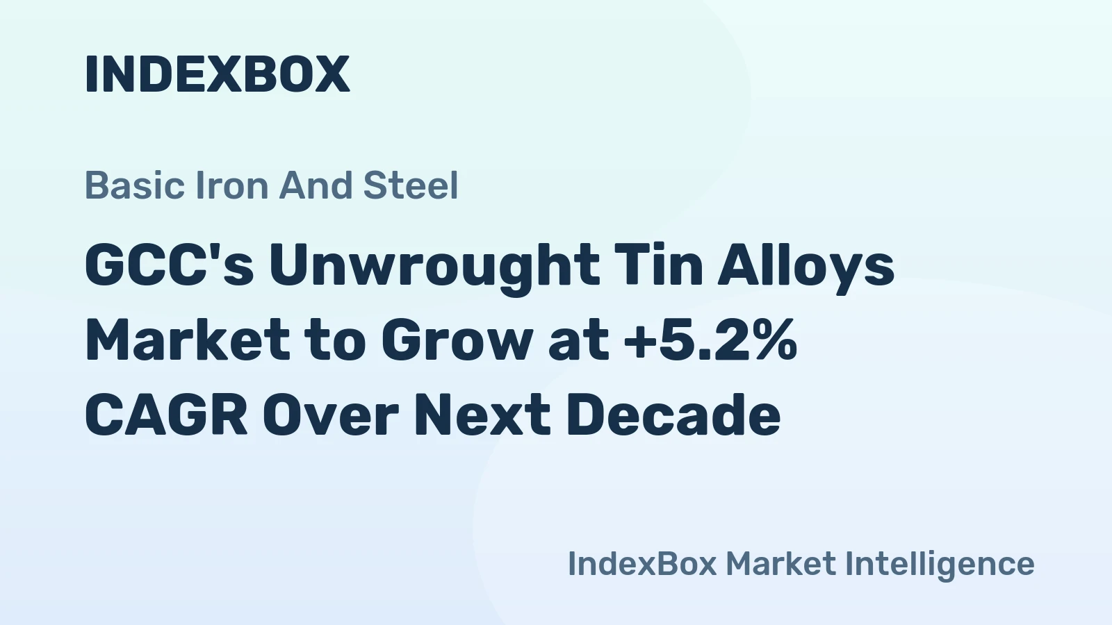 GCC's Unwrought Tin Alloys Market to Grow at +5.2% CAGR Over Next Decade