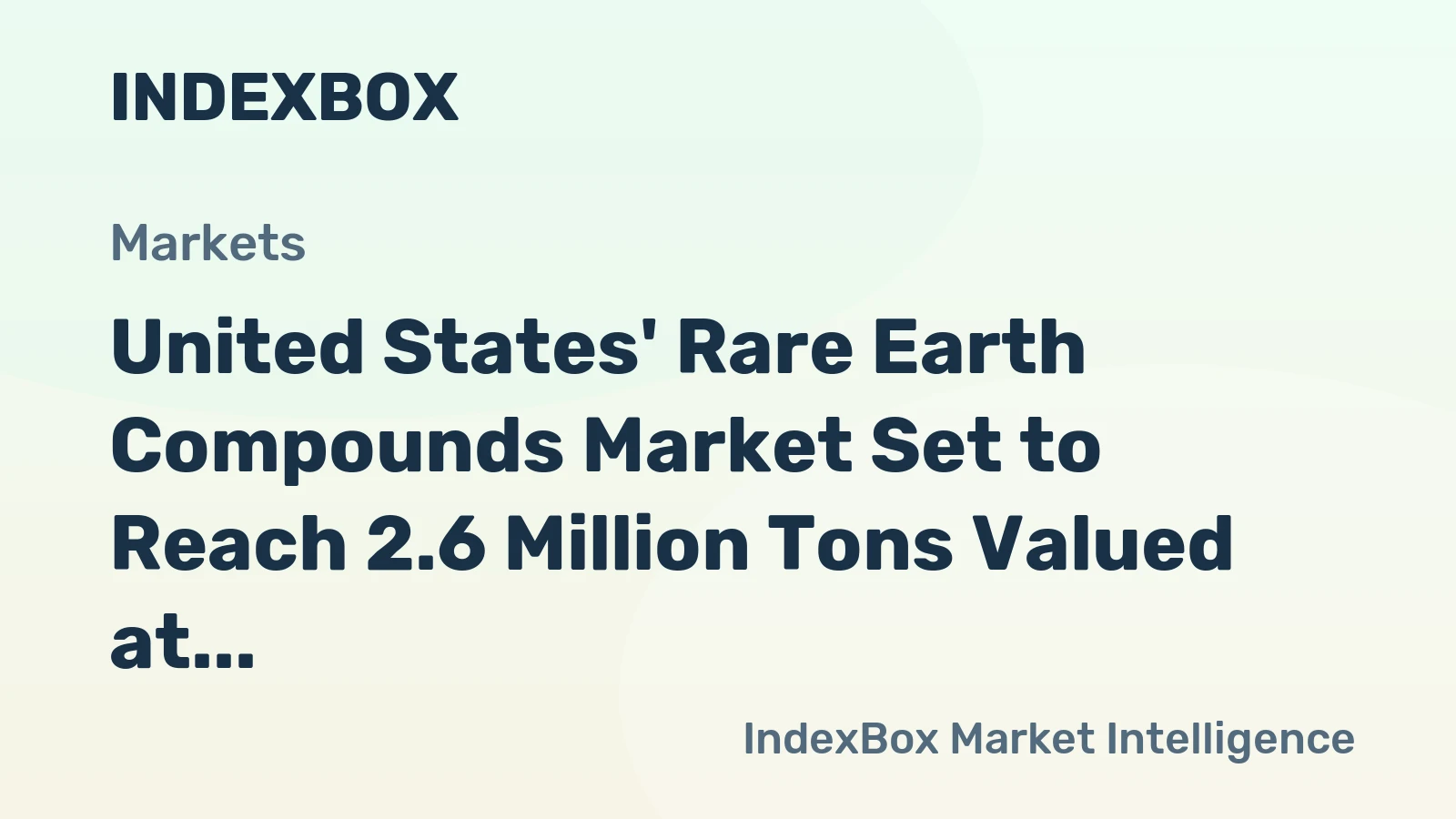 United States' Rare Earth Compounds Market Set to Reach 2.6 Million Tons Valued at $29.5 Billion by 2035