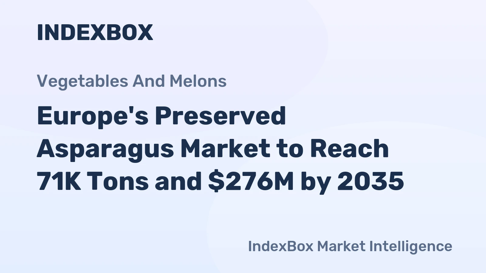 Europe's Preserved Asparagus Market to Reach 71K Tons and $276M by 2035