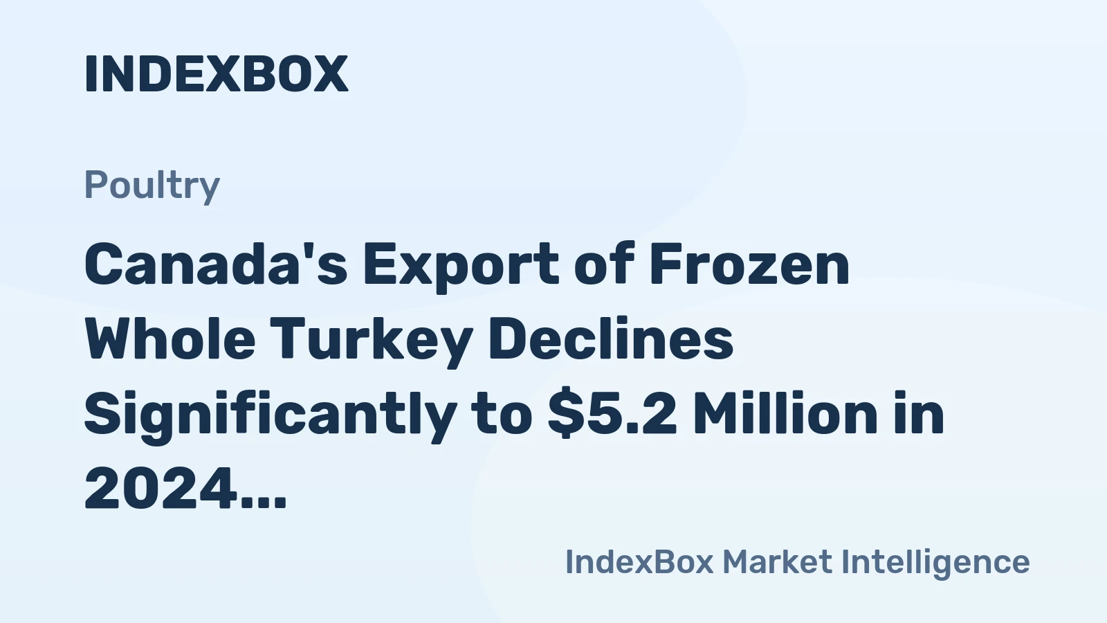 Canada's Export of Frozen Whole Turkey Declines Significantly to $5.2 Million in 2024