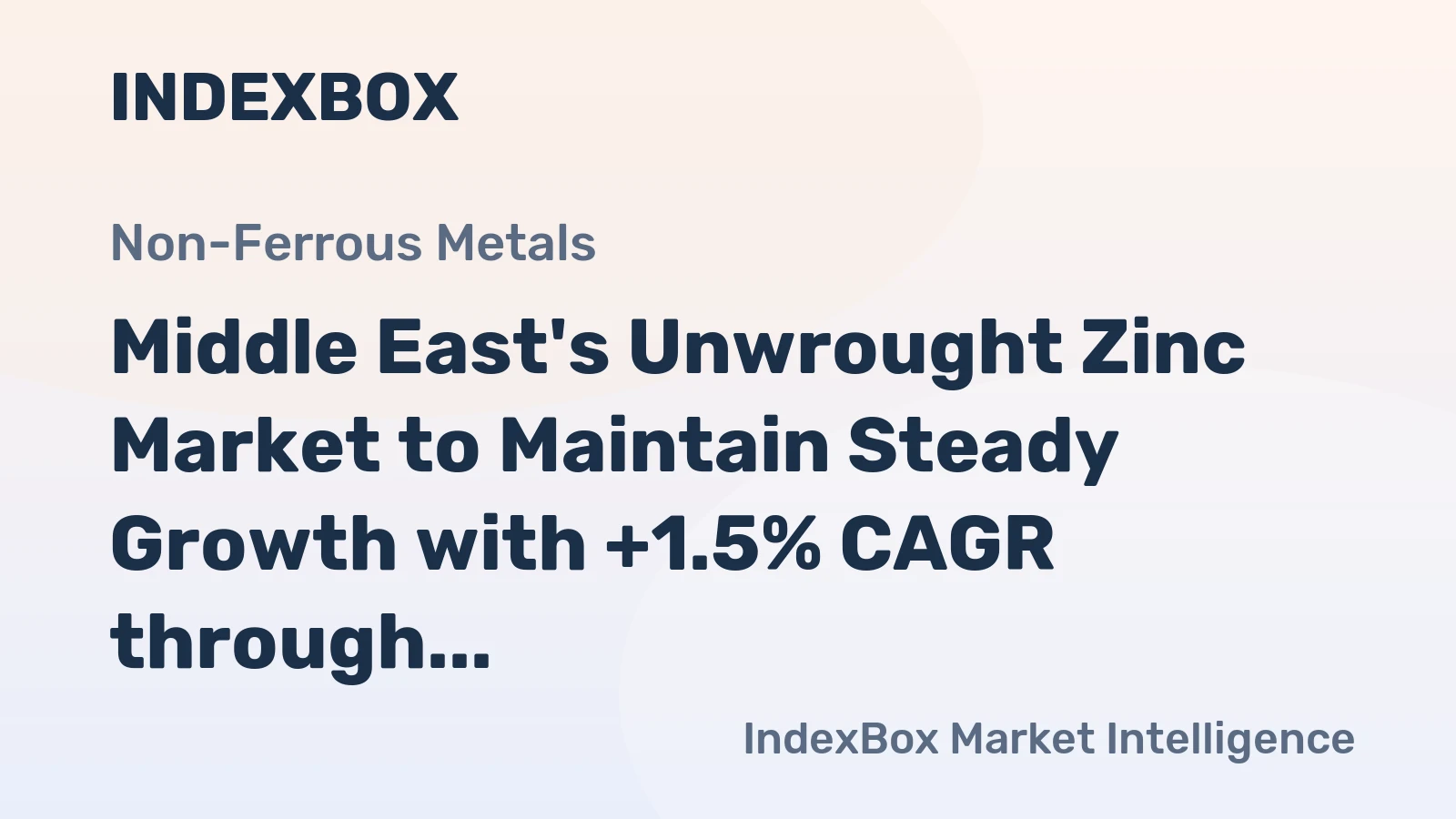 Middle East's Unwrought Zinc Market to Maintain Steady Growth with +1.5% CAGR through 2035
