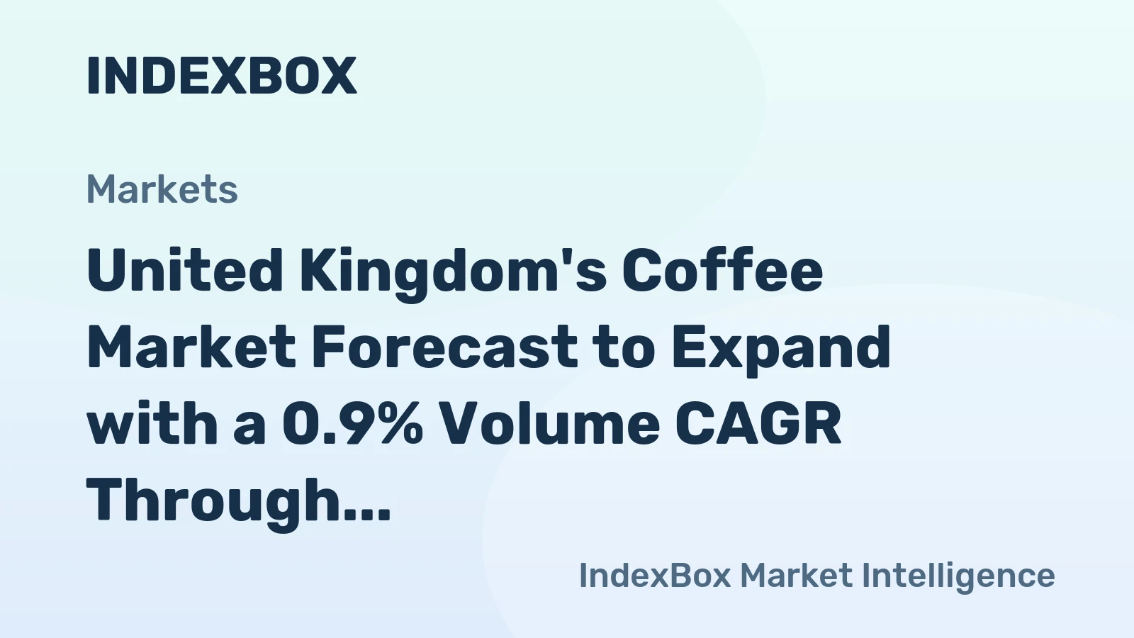 United Kingdom's Coffee Market Forecast to Expand with a 0.9% Volume CAGR Through 2035