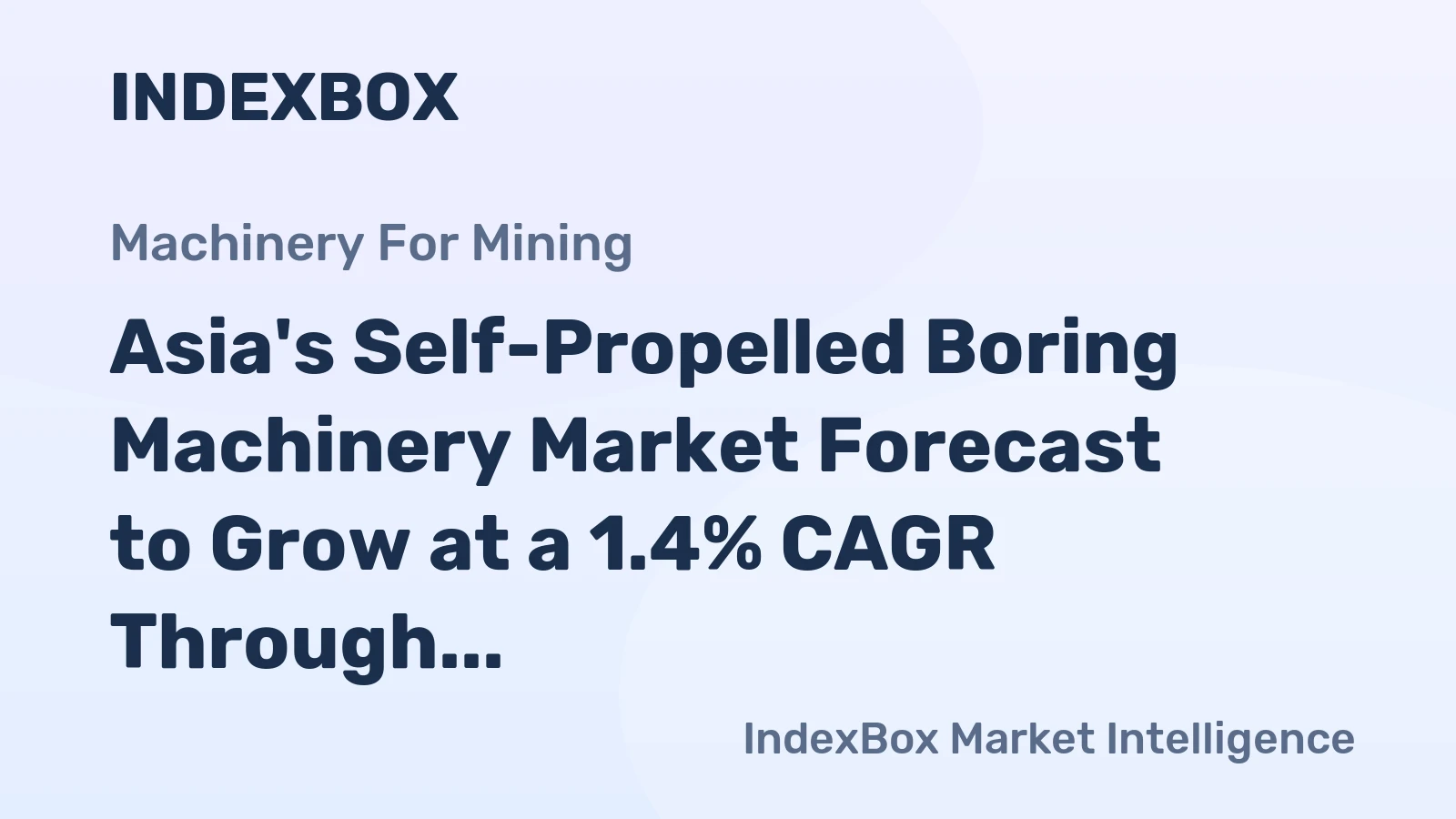 Asia's Self-Propelled Boring Machinery Market Forecast to Grow at a 1.4% CAGR Through 2035