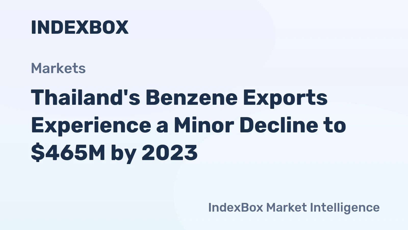 Thailand's Benzene Exports Experience a Minor Decline to $465M by 2023