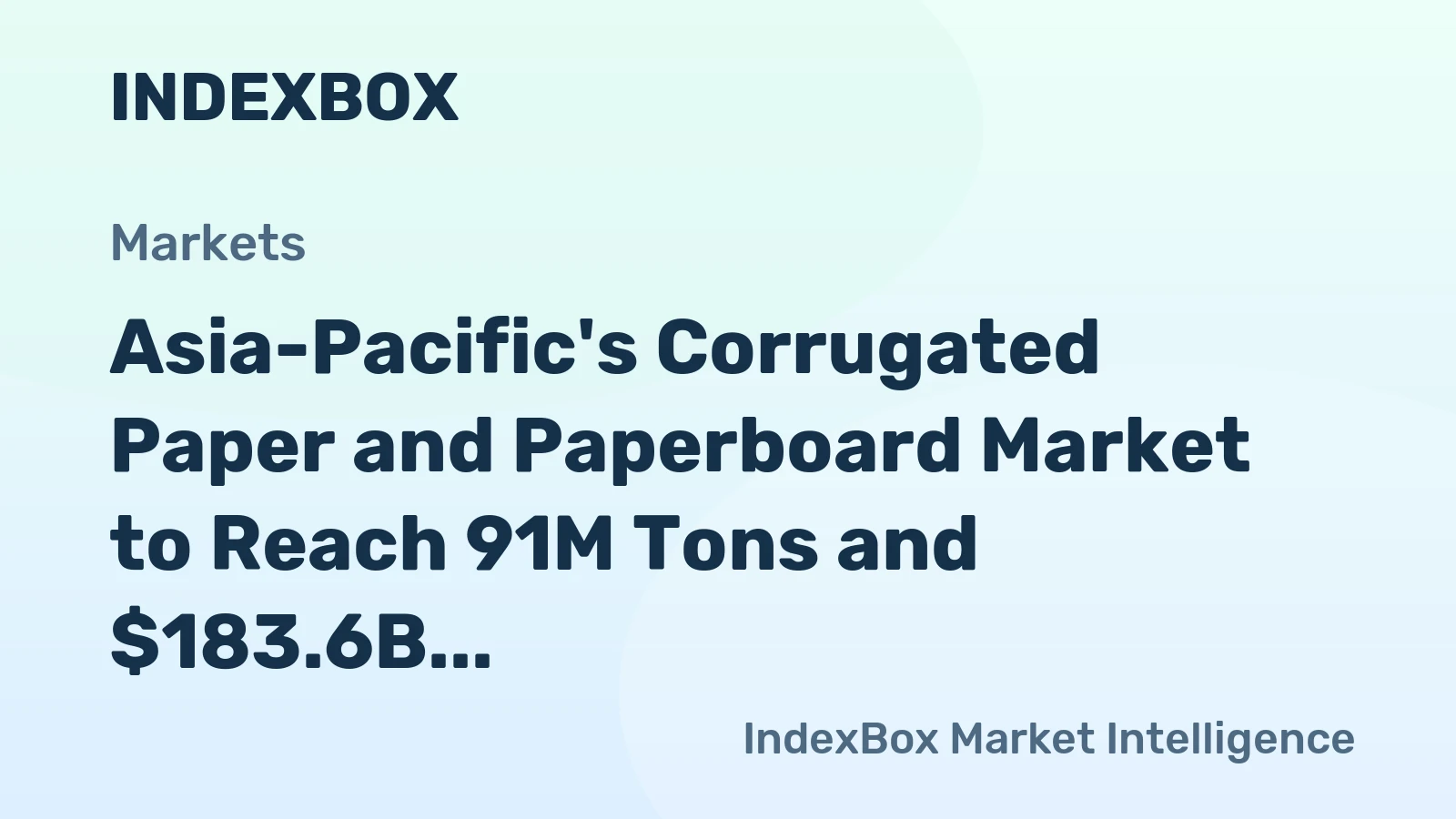 Asia-Pacific's Corrugated Paper and Paperboard Market to Reach 91M Tons and $183.6B by 2035