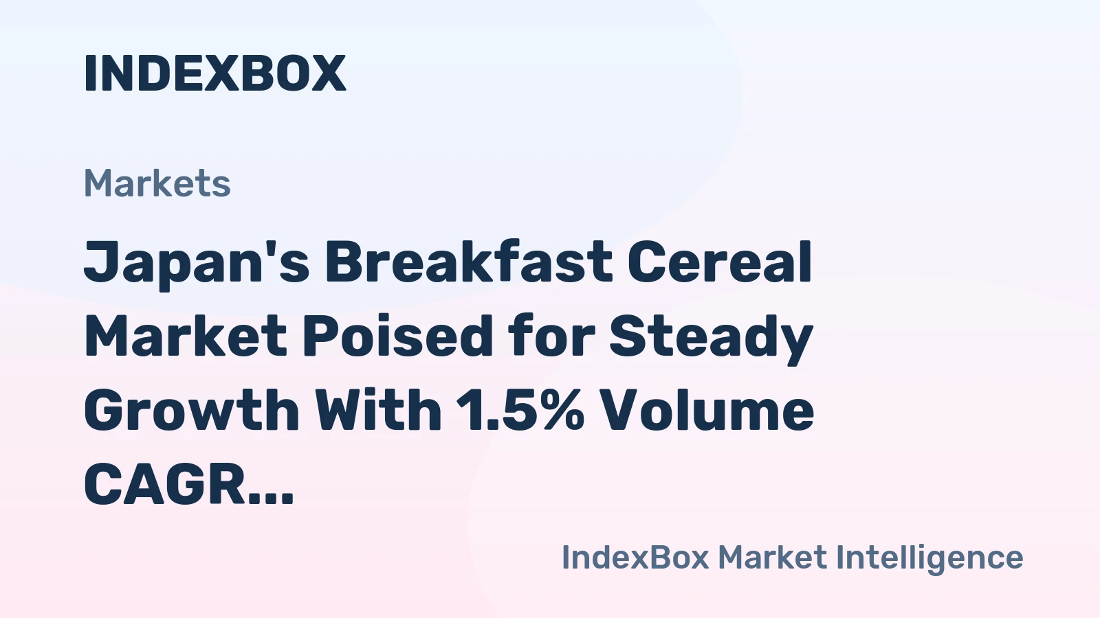 Japan's Breakfast Cereal Market Poised for Steady Growth With 1.5% Volume CAGR Through 2035
