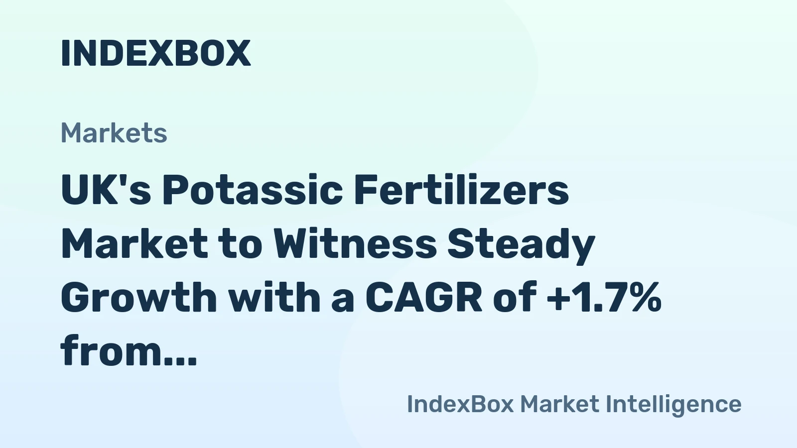 UK's Potassic Fertilizers Market to Witness Steady Growth with a CAGR of +1.7% from 2024 to 2035
