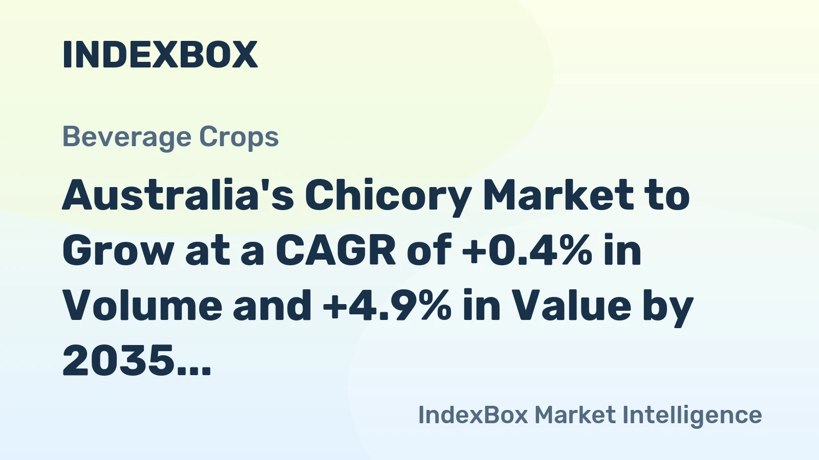 Australia's Chicory Market to Grow at a CAGR of +0.4% in Volume and +4.9% in Value by 2035