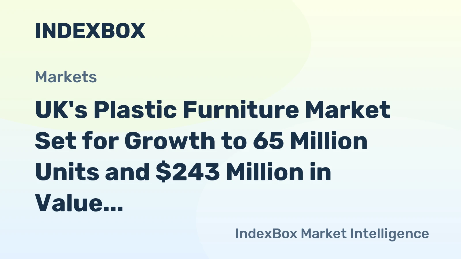 UK's Plastic Furniture Market Set for Growth to 65 Million Units and $243 Million in Value