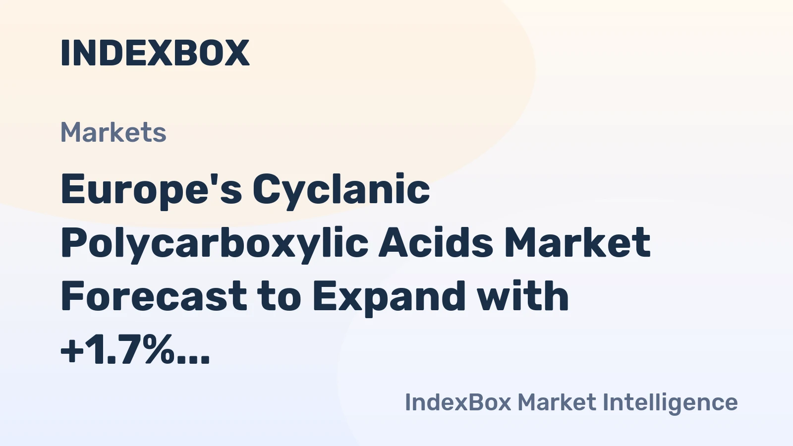 Europe's Cyclanic Polycarboxylic Acids Market Forecast to Expand with +1.7% CAGR Through 2035