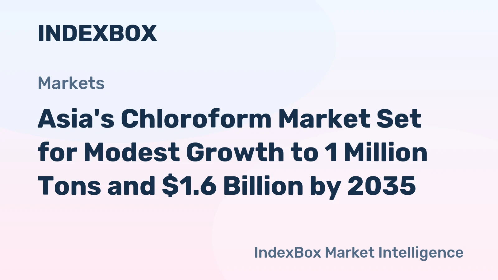 Asia's Chloroform Market Set for Modest Growth to 1 Million Tons and $1.6 Billion by 2035