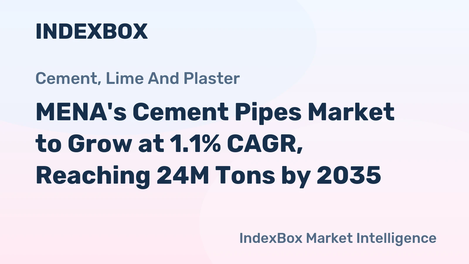 MENA's Cement Pipes Market to Grow at 1.1% CAGR, Reaching 24M Tons by 2035
