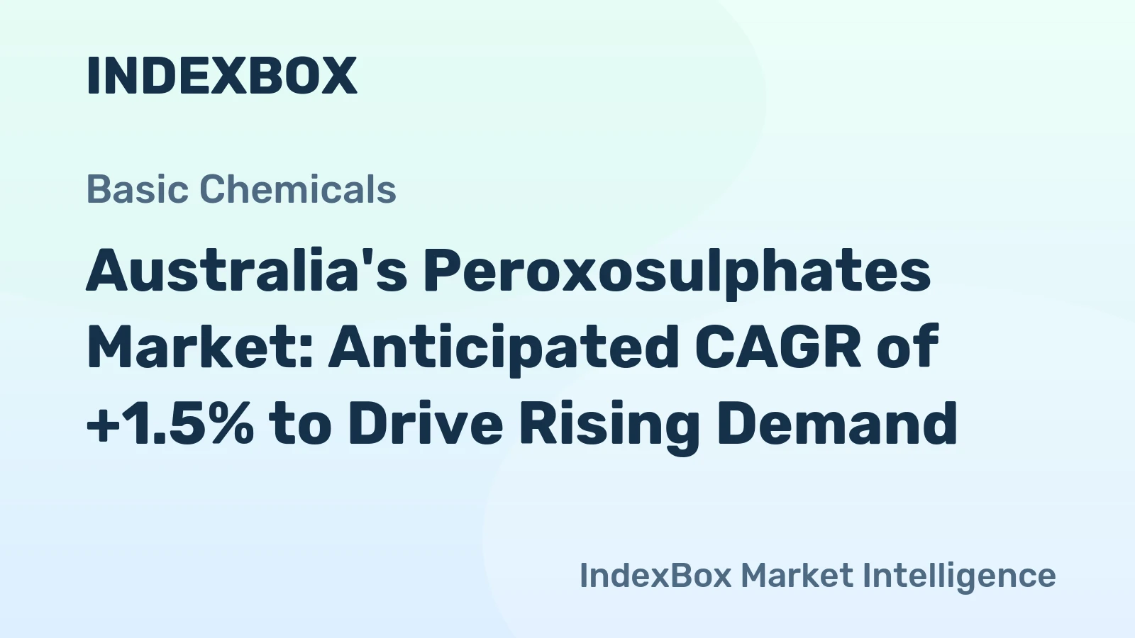 Australia's Peroxosulphates Market: Anticipated CAGR of +1.5% to Drive Rising Demand