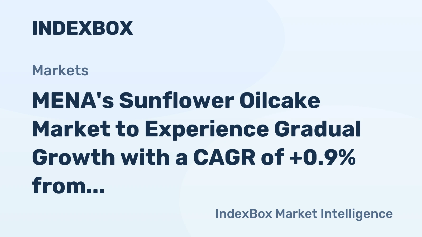 MENA's Sunflower Oilcake Market to Experience Gradual Growth with a CAGR of +0.9% from 2024 to 2035