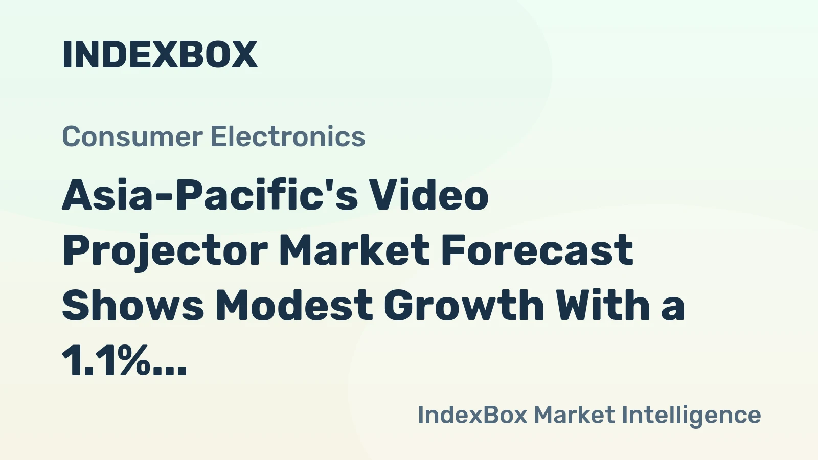 Asia-Pacific's Video Projector Market Forecast Shows Modest Growth With a 1.1% Value CAGR