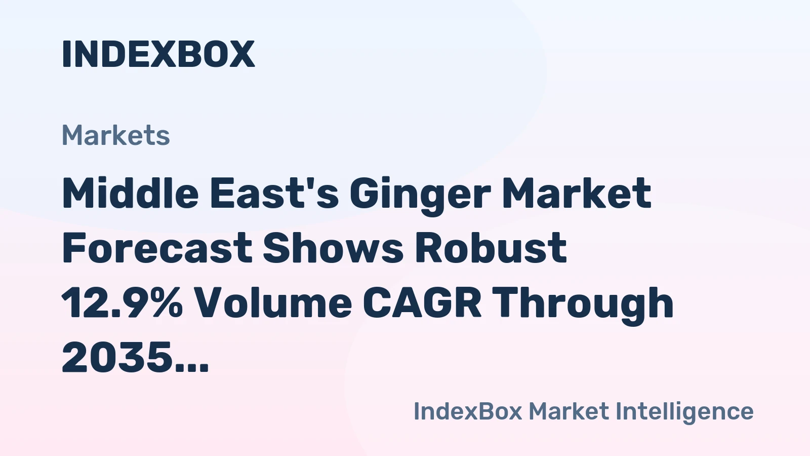 Middle East's Ginger Market Forecast Shows Robust 12.9% Volume CAGR Through 2035