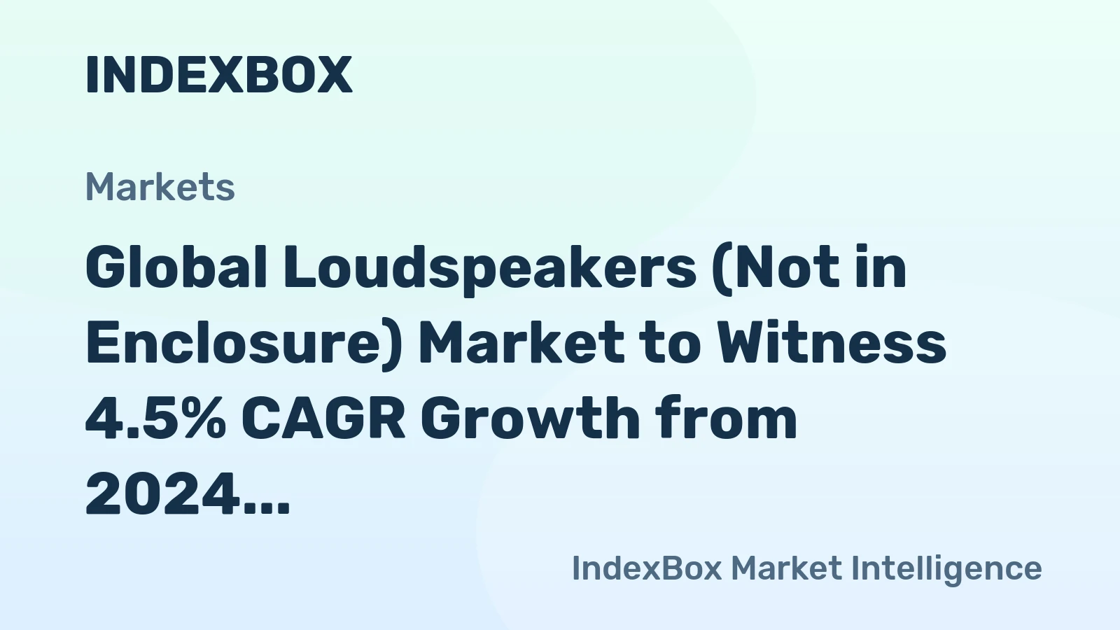 Global Loudspeakers (Not in Enclosure) Market to Witness 4.5% CAGR Growth from 2024 to 2035