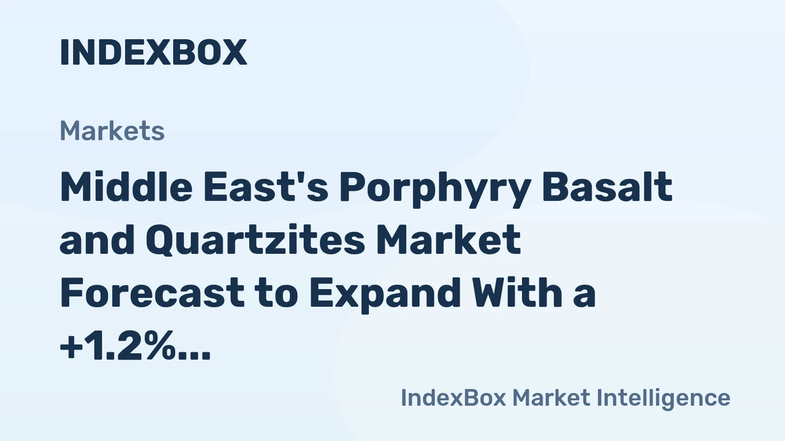 Middle East's Porphyry Basalt and Quartzites Market Forecast to Expand With a +1.2% CAGR