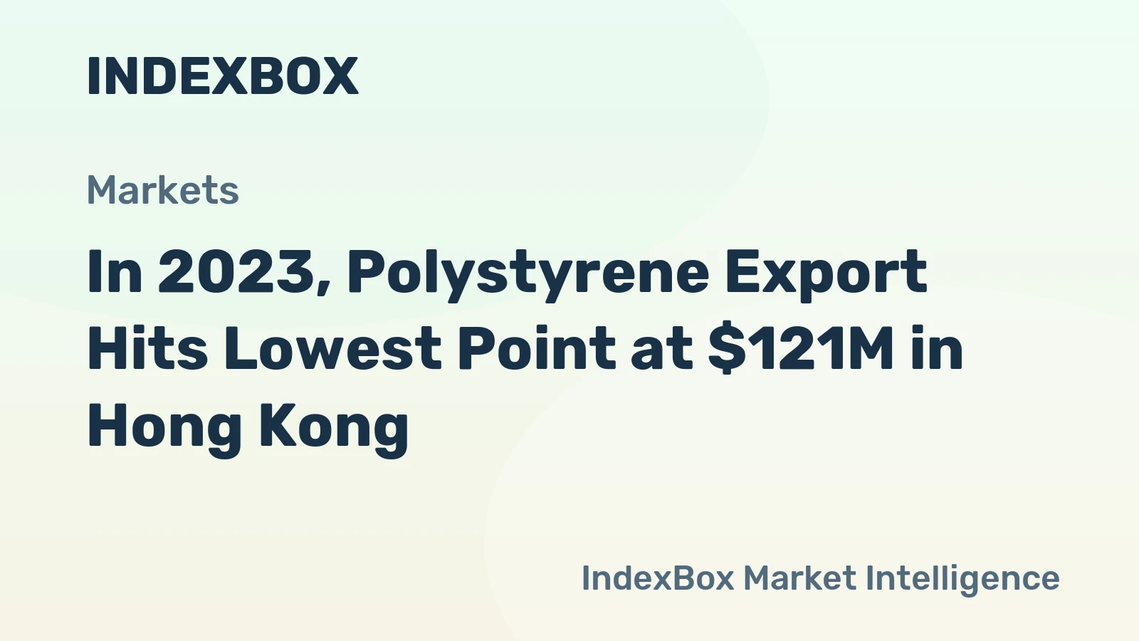 In 2023, Polystyrene Export Hits Lowest Point at $121M in Hong Kong