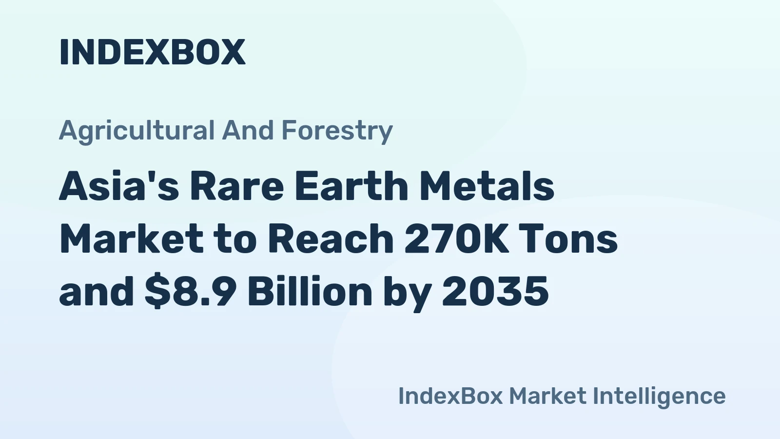 Asia's Rare Earth Metals Market to Reach 270K Tons and $8.9 Billion by 2035