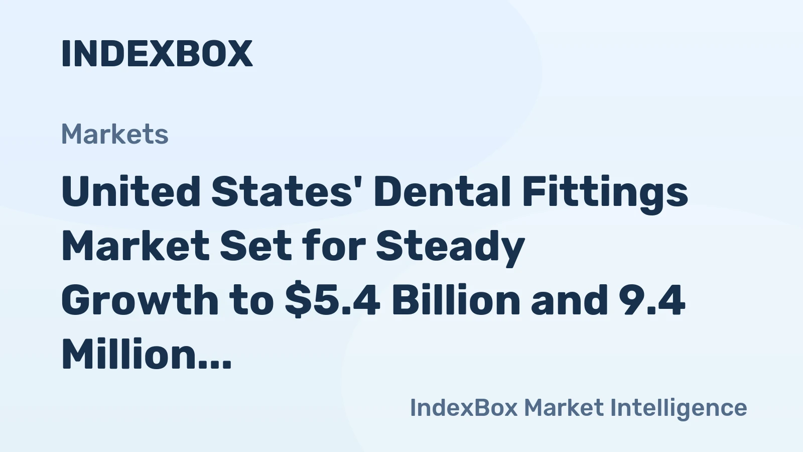 United States' Dental Fittings Market Set for Steady Growth to $5.4 Billion and 9.4 Million Units by 2035