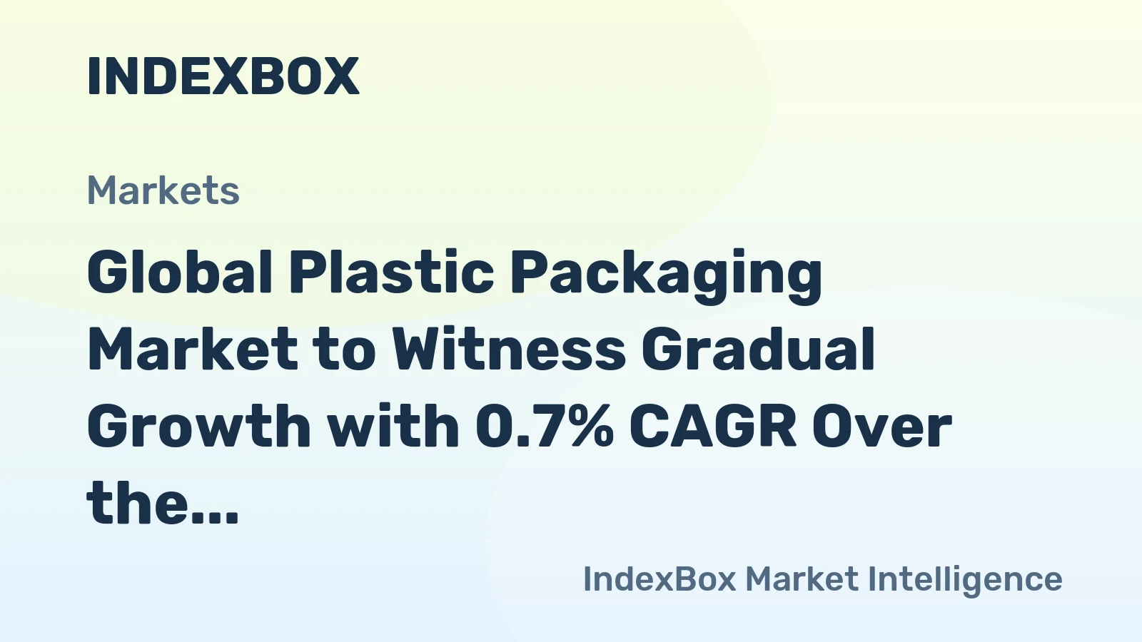 Global Plastic Packaging Market to Witness Gradual Growth with 0.7% CAGR Over the Next Decade, Reaching $318.4B by 2035