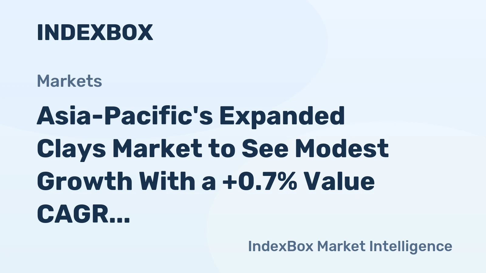 Asia-Pacific's Expanded Clays Market to See Modest Growth With a +0.7% Value CAGR Through 2035