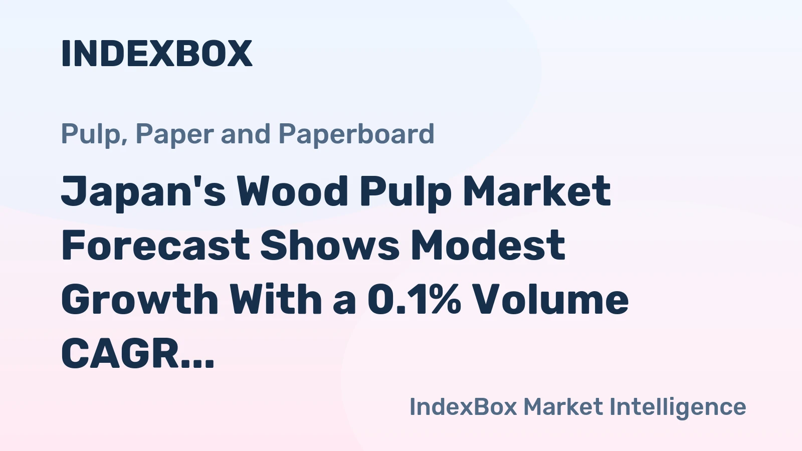 Japan's Wood Pulp Market Forecast Shows Modest Growth With a 0.1% Volume CAGR Through 2035