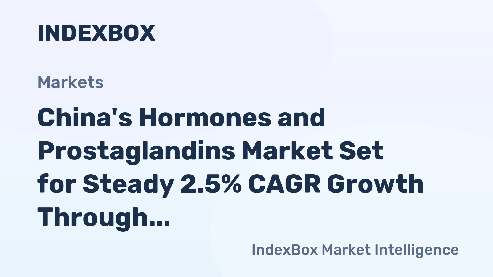 China's Hormones and Prostaglandins Market Set for Steady 2.5% CAGR Growth Through 2035