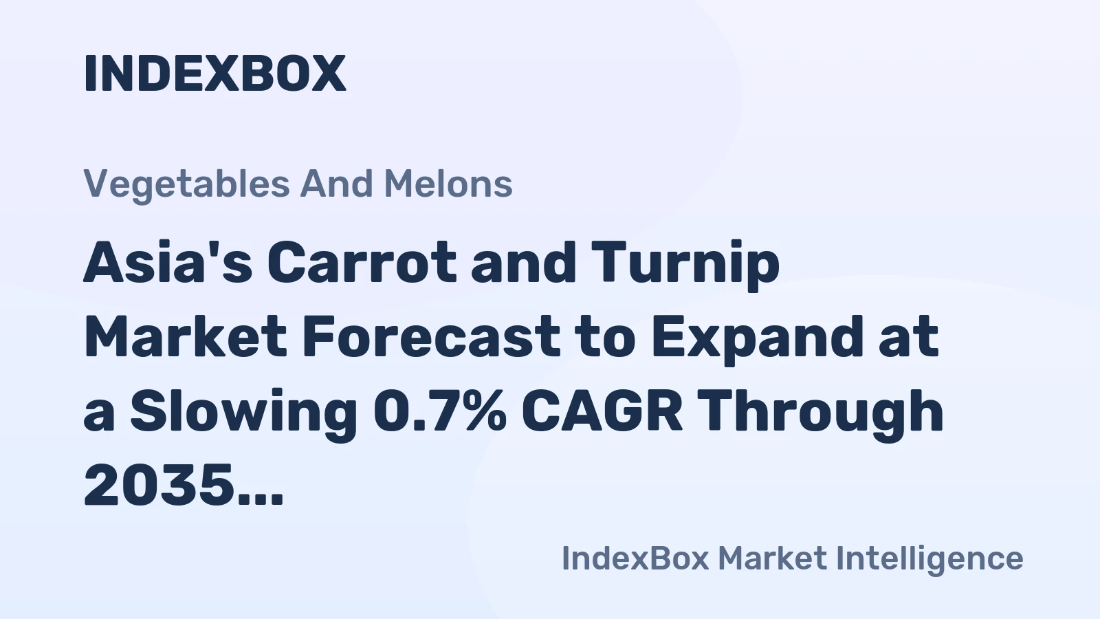 Asia's Carrot and Turnip Market Forecast to Expand at a Slowing 0.7% CAGR Through 2035
