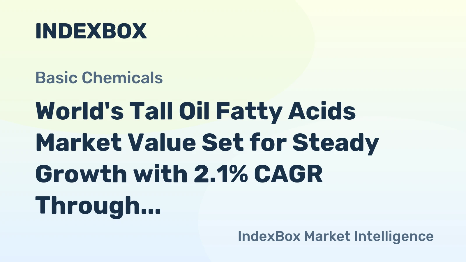 World's Tall Oil Fatty Acids Market Value Set for Steady Growth with 2.1% CAGR Through 2035