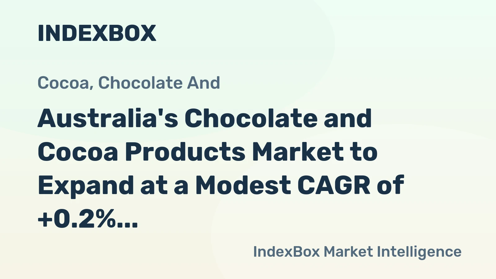 Australia's Chocolate and Cocoa Products Market to Expand at a Modest CAGR of +0.2% Until 2035