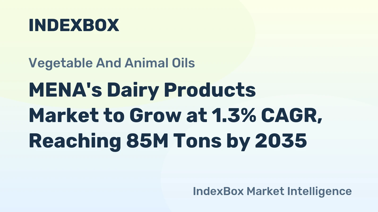 MENA's Dairy Products Market to Grow at 1.3% CAGR, Reaching 85M Tons by 2035