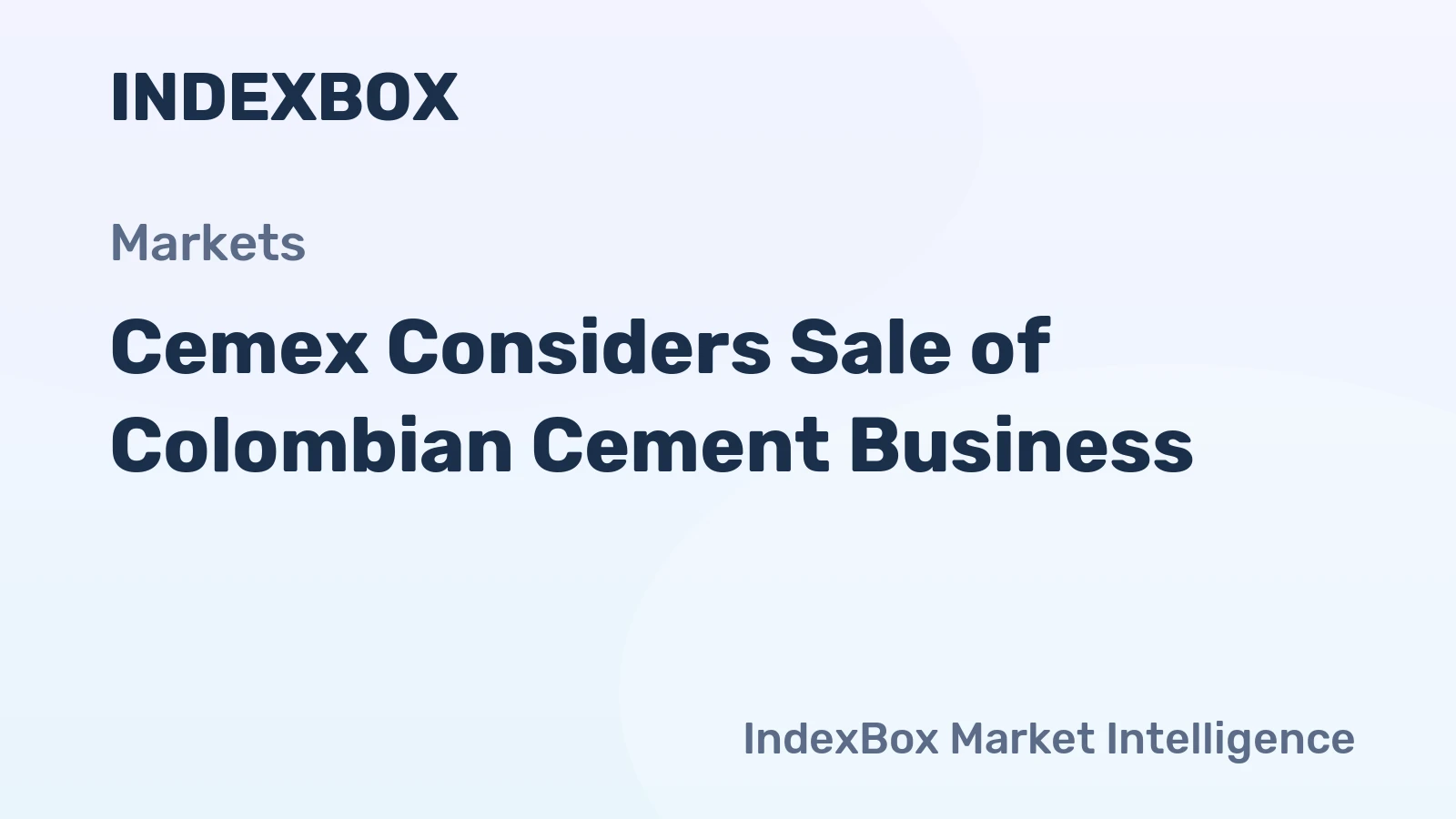 Cemex Considers Sale of Colombian Cement Business