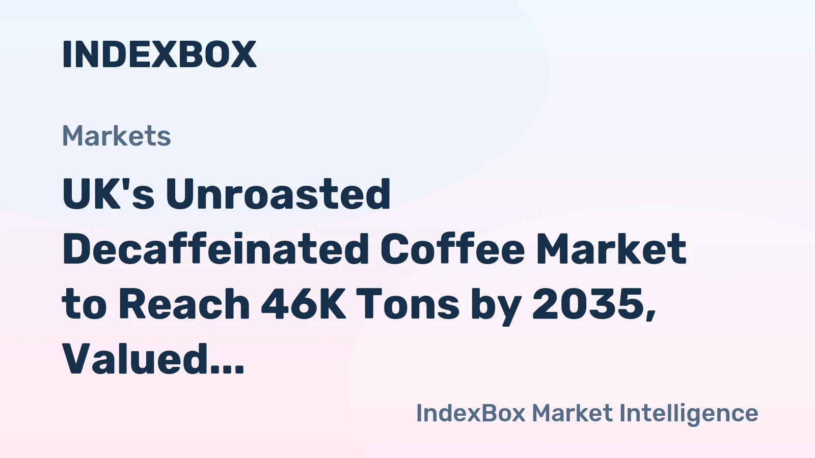 UK's Unroasted Decaffeinated Coffee Market to Reach 46K Tons by 2035, Valued at $430M