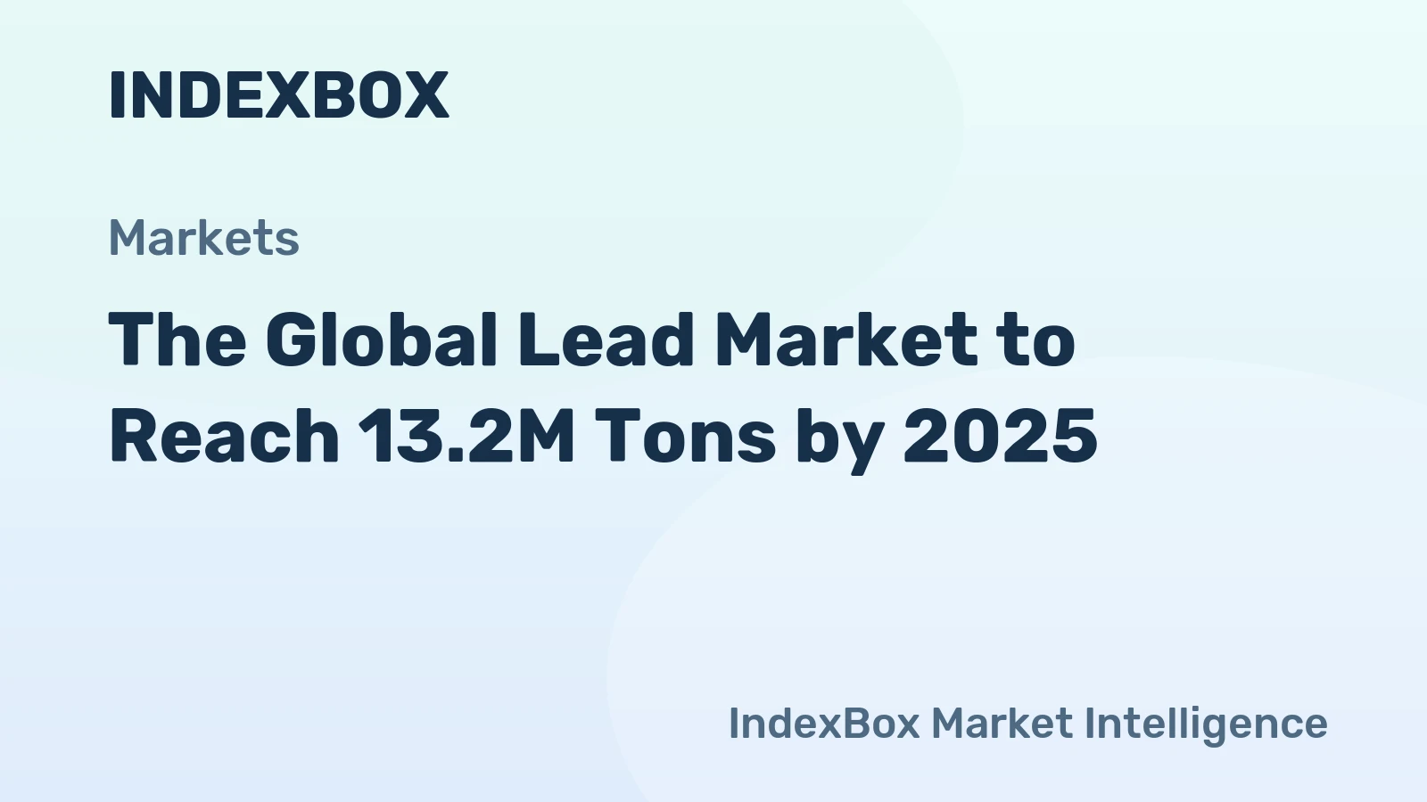 The Global Lead Market to Reach 13.2M Tons by 2025