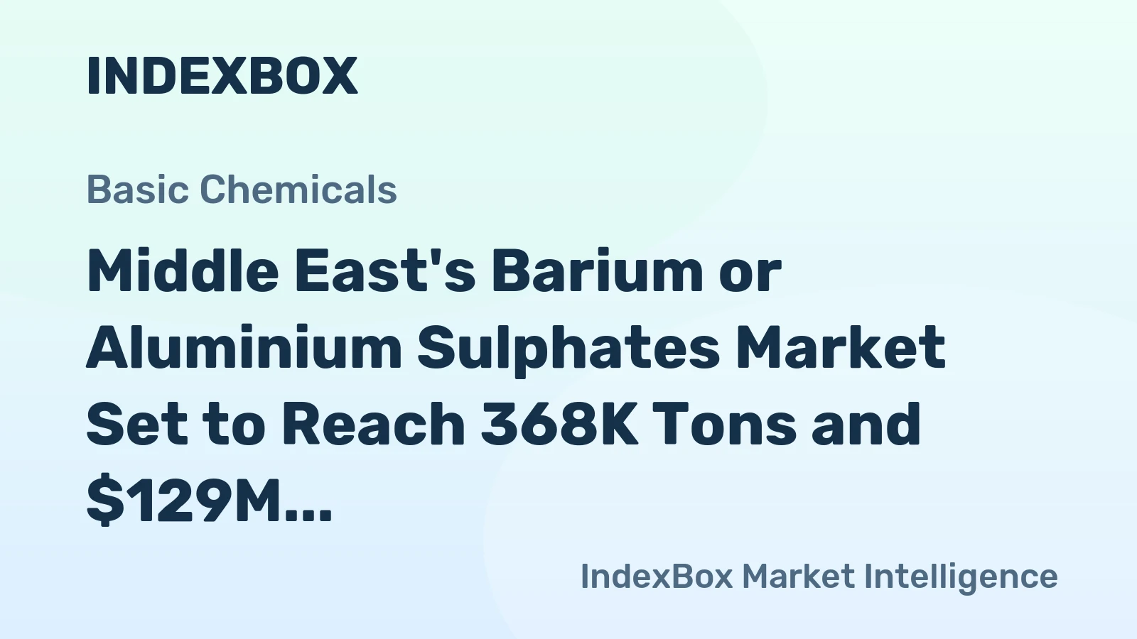 Middle East's Barium or Aluminium Sulphates Market Set to Reach 368K Tons and $129M