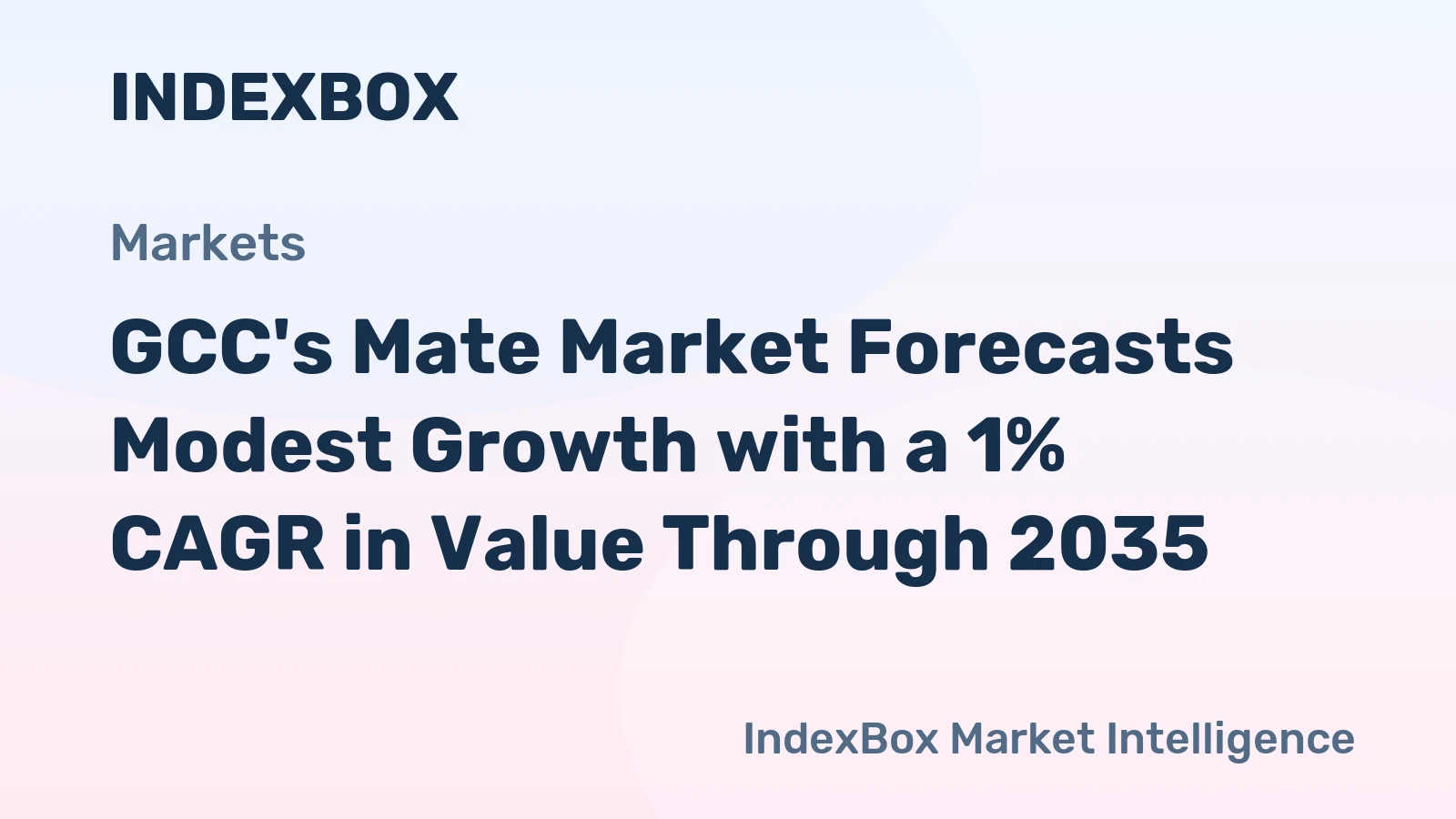 GCC's Mate Market Forecasts Modest Growth with a 1% CAGR in Value Through 2035