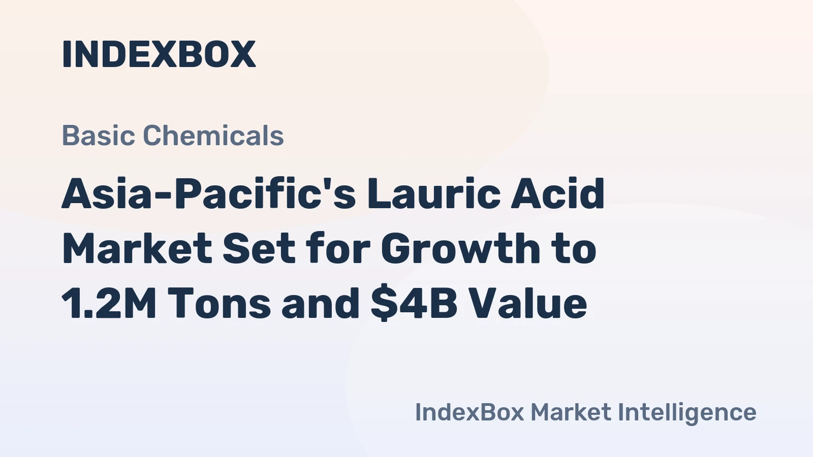Asia-Pacific's Lauric Acid Market Set for Growth to 1.2M Tons and $4B Value
