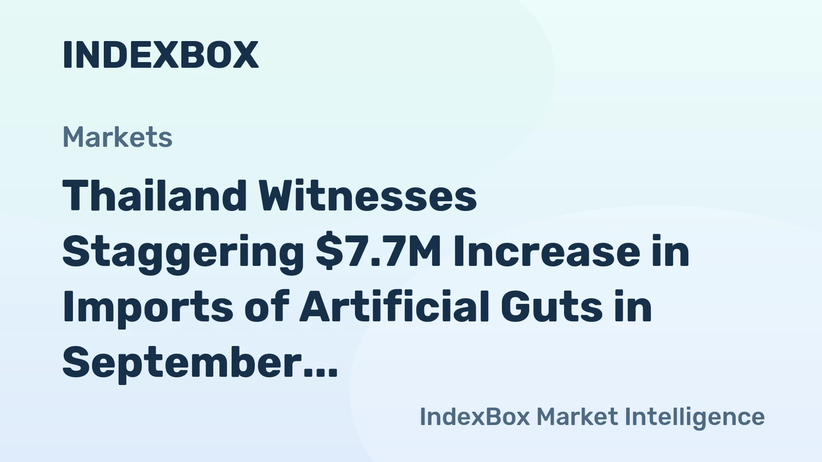 Thailand Witnesses Staggering $7.7M Increase in Imports of Artificial Guts in September 2023