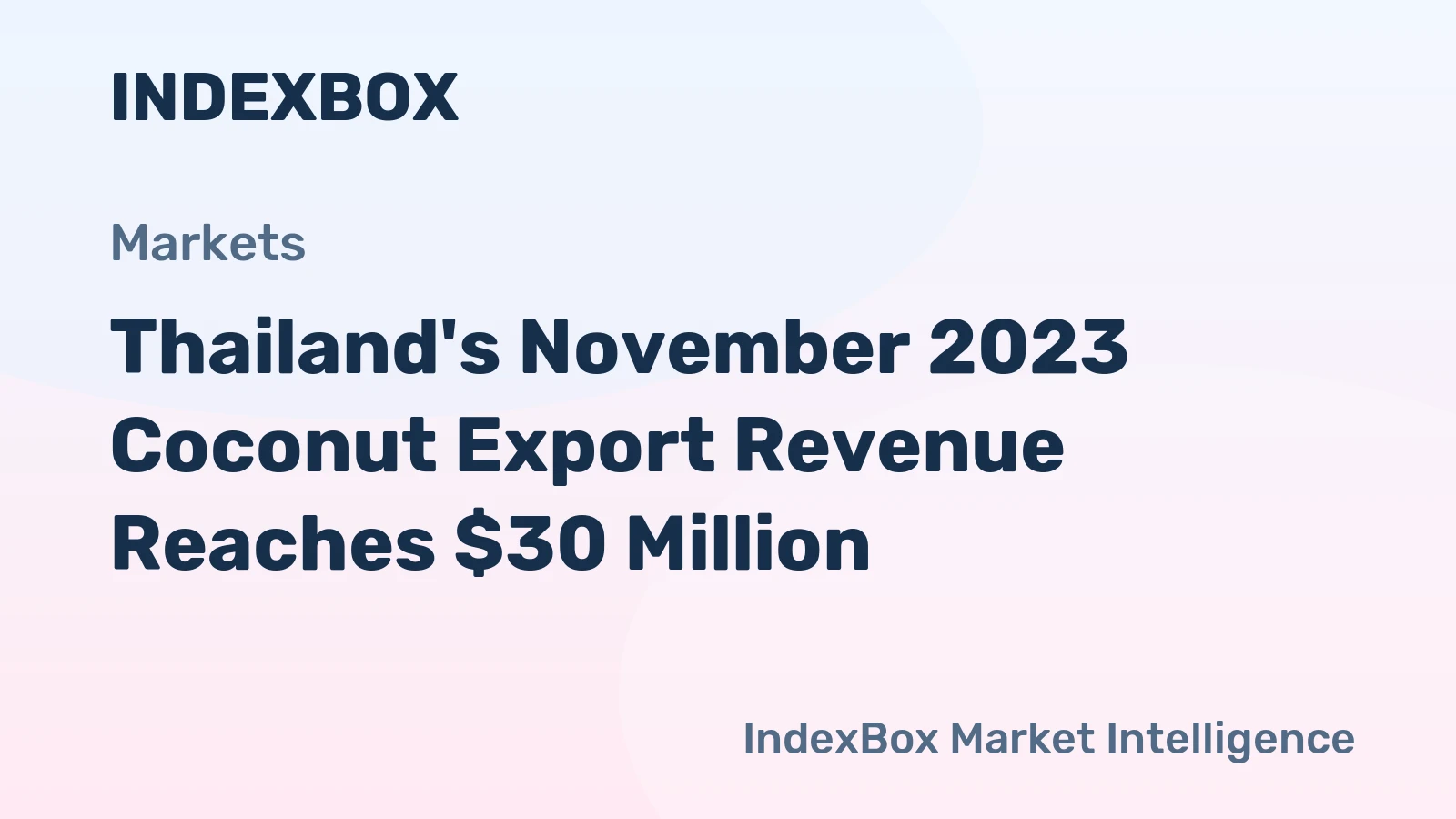 Thailand's November 2023 Coconut Export Revenue Reaches $30 Million