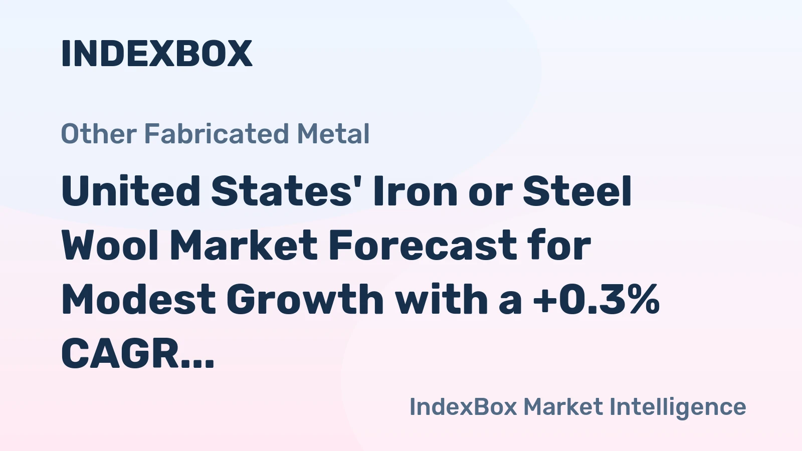 United States' Iron or Steel Wool Market Forecast for Modest Growth with a +0.3% CAGR in Value