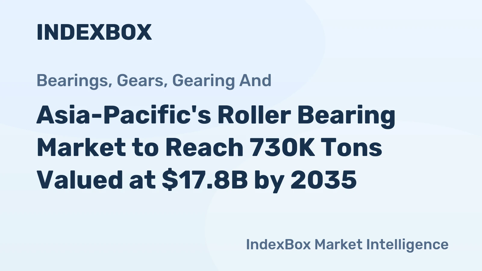 Asia-Pacific's Roller Bearing Market to Reach 730K Tons Valued at $17.8B by 2035