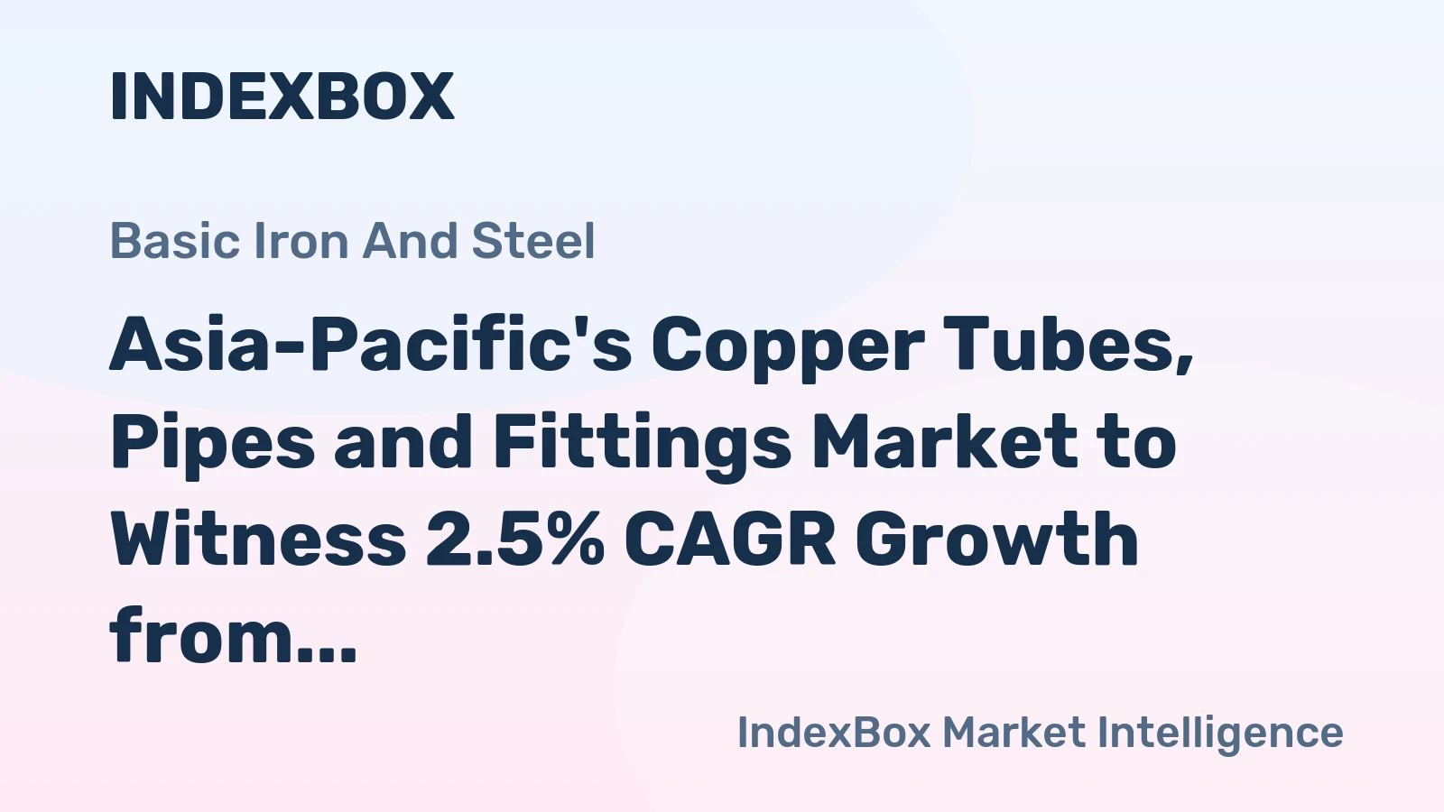 Asia-Pacific's Copper Tubes, Pipes and Fittings Market to Witness 2.5% CAGR Growth from 2024 to 2035