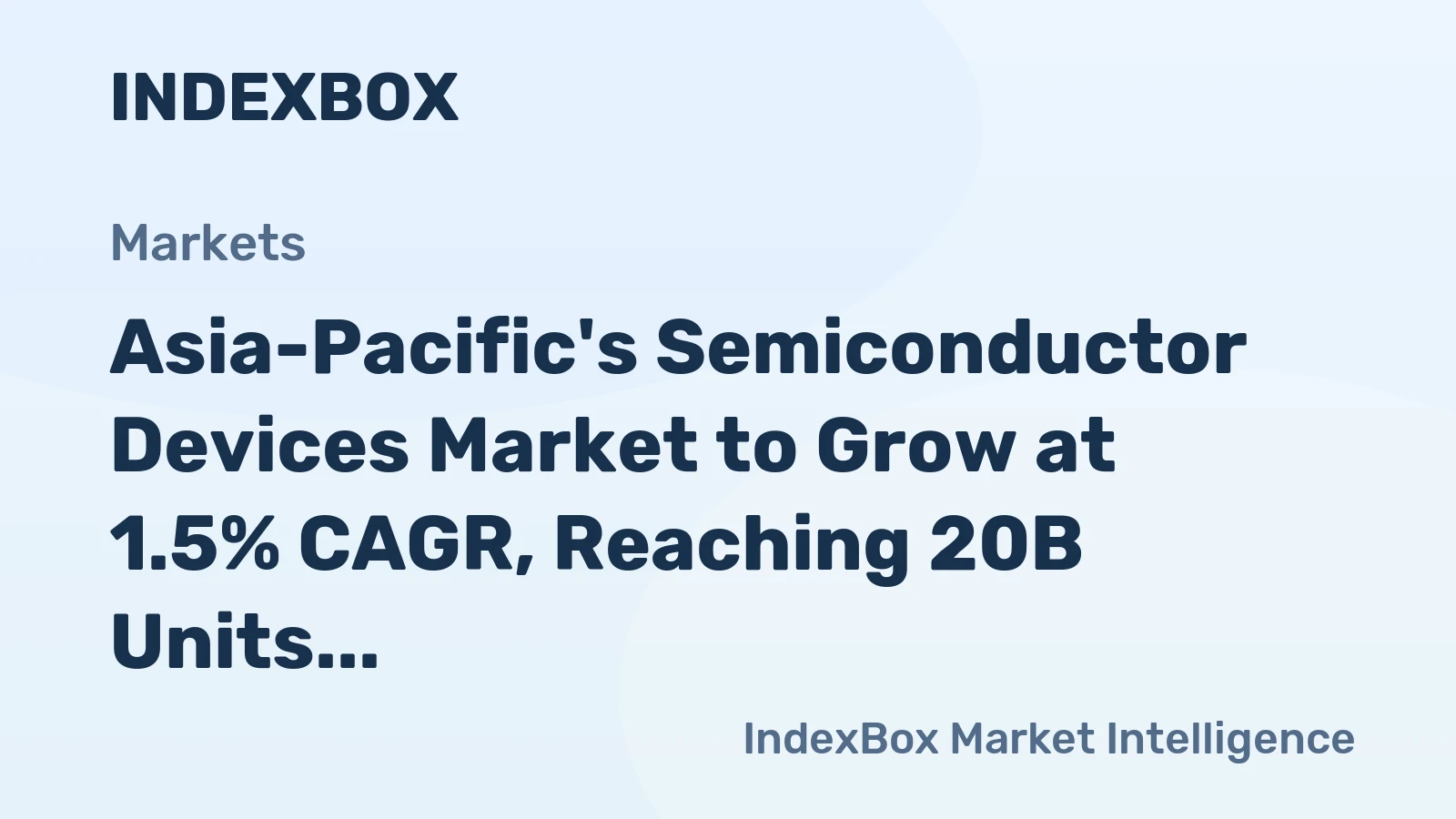 Asia-Pacific's Semiconductor Devices Market to Grow at 1.5% CAGR, Reaching 20B Units by 2035