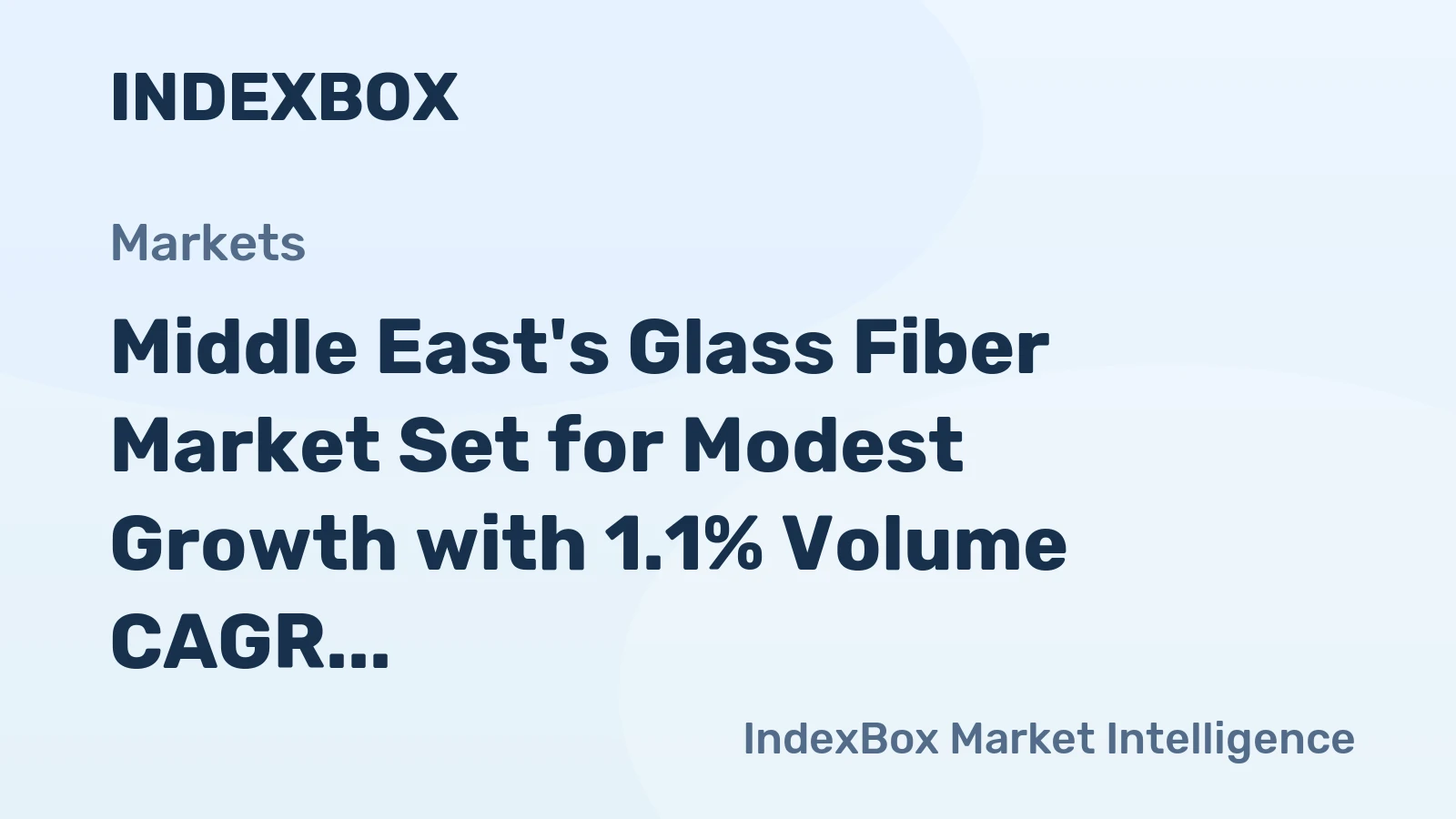 Middle East's Glass Fiber Market Set for Modest Growth with 1.1% Volume CAGR Through 2035