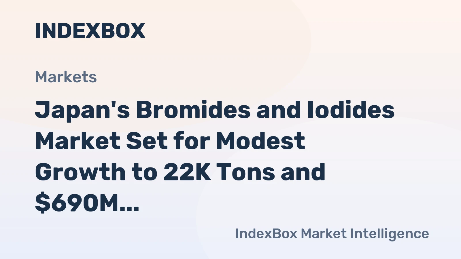 Japan's Bromides and Iodides Market Set for Modest Growth to 22K Tons and $690M